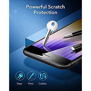 ESR Tempered-Glass Screen Protector Compatible with iPhone SE 3/SE 2 (2022/2020) and iPhone 8/7, Easy Installation Frame, Scratch Resistant, Case Friendly, 2 Pack