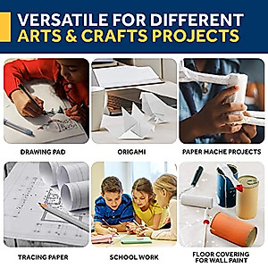 White Kraft Arts and Crafts Paper Roll – 2 Pack of 18” x 75’ (900 Inch) Rolls - Ideal for Paints, Wall Art, Easel Paper, Fadeless Bulletin Board Paper, Gift Wrapping Paper & Kids Crafts - Made in USA
