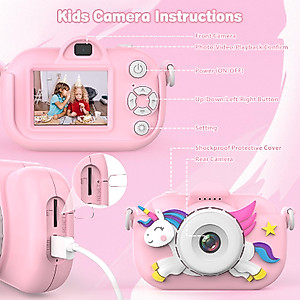 Kids Camera for Girls, 3-12 Year Old Girl Toys Christmas Birthday Gifts, 32MP HD Dual Lens Toddler Camera for Kids, 1080P Video Kids Digital Camera, Kid Camera Toys with 32GB TF Card