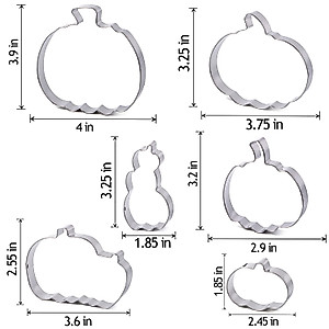 Pumpkin Cookie Cutter Set - 6 Piece Different Pumpkin Shapes Stainless Steel Biscuit Cutters Mold for Halloween and Fall Thanksgiving Day decoration