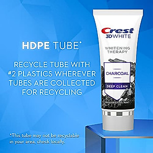 Crest 3D White Whitening Therapy Charcoal Deep Clean Fluoride Toothpaste, Invigorating Mint, 3.5 Ounce, Pack of 2