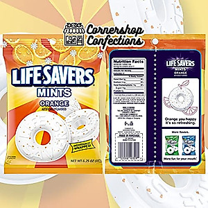 Lifesavers Hard Candy Mints 9 Bag Bulk Variety Pack - 3 Flavors - Wint O Green, Orange, Pep O Mint - 450 Pieces Total - In Cornershop Confections Box - For Parties, Holidays, Car, Purse, Lunch Box Mints