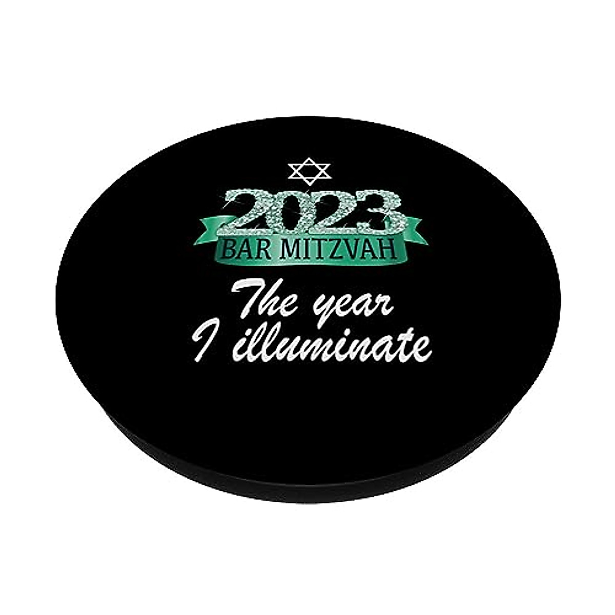 2023 Bar Mitzvah Quote Festive Black Turquoise Decor PopSockets Standard PopGrip
