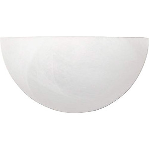 Capital Lighting 1681MW Crescent Modern Minimalistic Faux White Alabaster Glass Bowl Wall Sconce, 1-Light 100 Watt, 5"H x 10"W, Matte White