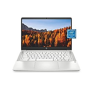 HP Chromebook HD Laptop, Intel Dual-core Celeron Processor, 4GB RAM, 32GB eMMC, Chrome OS, (Renewed), Ceramic white, 14-14.99 inches