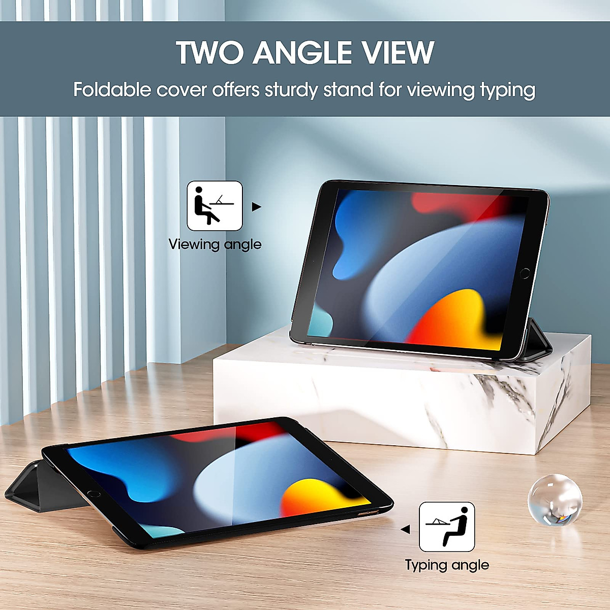 ProCase for iPad 9th Gen 2021/ iPad 8th Ge 2020/ iPad 7th Gen 2019 Case Bundle with 2 Pack Screen Protector for iPad 10.2 9th 2021/ 8th 2020/ 7th 2019