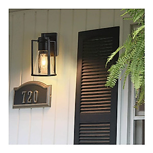 Black with 6W LED Bulb High Transmittance Lampshade Outdoor WallMounted Lamps,Waterproof and Rust Proof Exterior Wall Lamps,Suitable for Home Garden Terrace Wall Lamps Garage Front Door