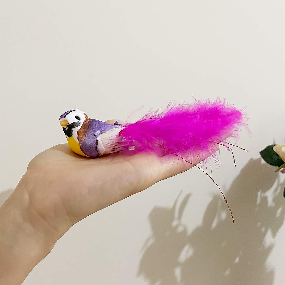 6pcs Colourful Artificial Birds with Feathers for Mini Christmas Tree Floral Arrangements Crafts Home Garden Party Decoration