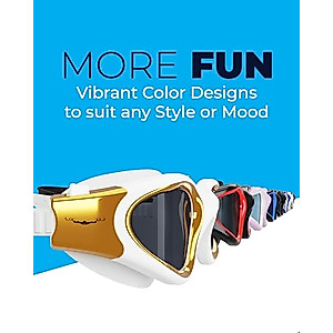 AqtivAqua Swimming Goggles Swim Goggles for Adults Men Women Kids Youth Girls Boys Children DX (Clear-Lenses Blue/Black-Frame)