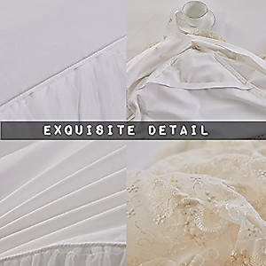 Brandream 4-Piece Grey Quilt Set Cotton Queen Size Luxury Scalloped Bedding Matelasse Coverlet Quilted Comforter Set