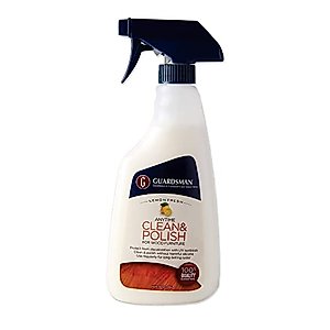 Guardsman Anytime Clean & Polish Wood Cleaner & Furniture Polish for Cabinets, Tables, and Other Wood Surfaces, Spray Bottle, Lemon Fresh, 16 Fluid Ounces