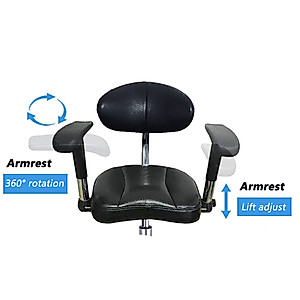 GUNEL Dental Adjustable Doctor's Stool Assistant Chair with 360 Degree Rotation Lift Double Armrest, Dentist Chair (Size : A)