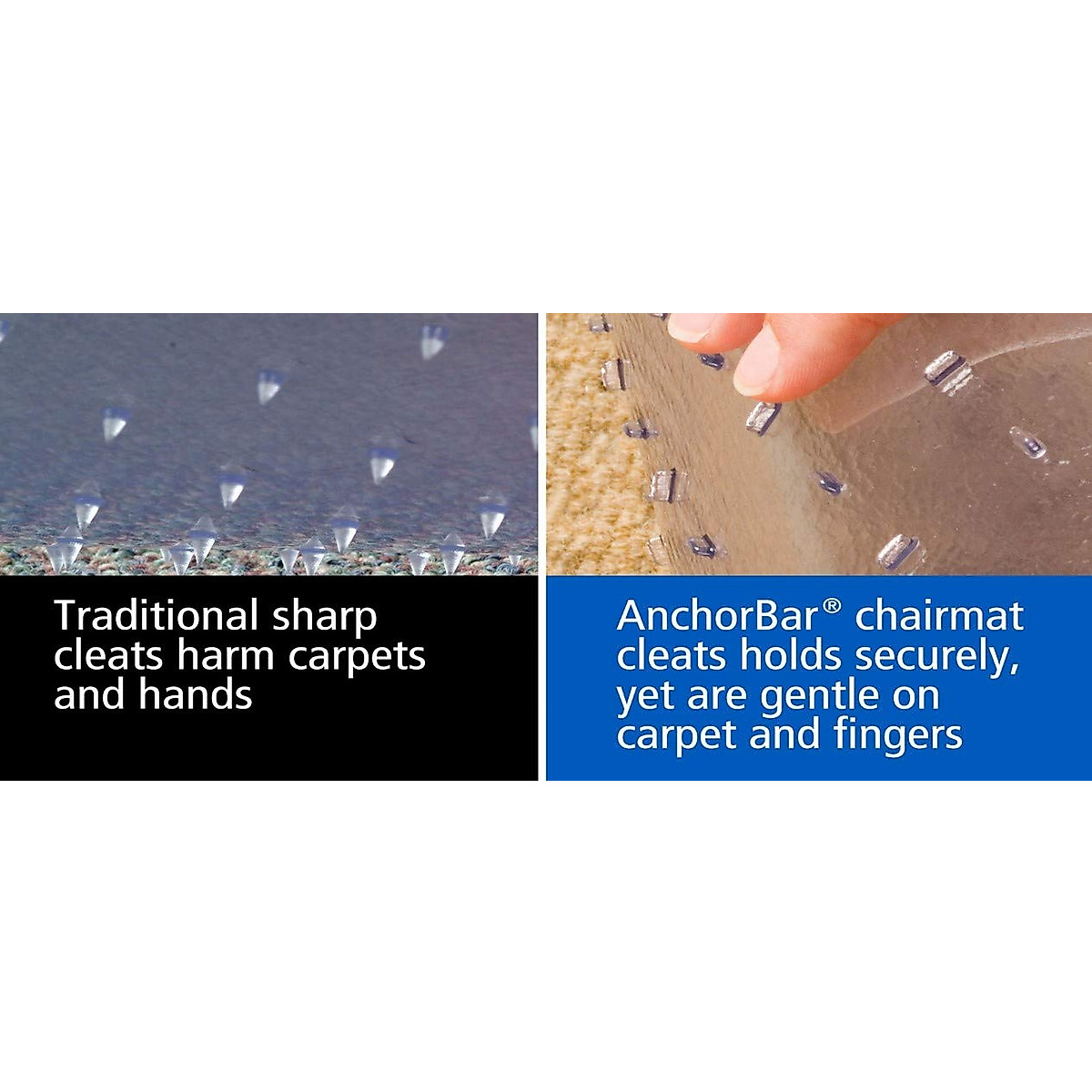 ES Robbins Extra High Pile Chair Mat, Rectangle with Lip, 36"x48"