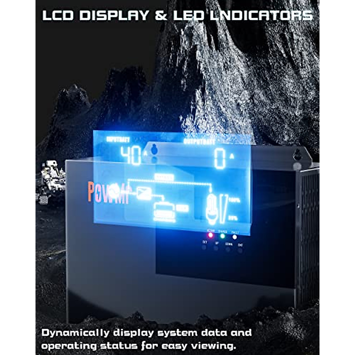 PowMr 5600W Solar Hybrid Inverter 48V, 5.6KW Off Grid Pure Sine Wave Inverter 220V with 80A MPPT Charge Controller, for 48V Lead Acid/Lithium Battery, Solar Inverter Support Parallel