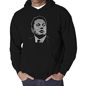 Men's Word Art Hooded Sweatshirt - Elon Musk Black