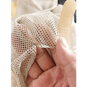 Hanging Mesh Storage Bags 5Pack Potatoes Bags Onion Bags Mesh Garlic Net Bags Long and Large Reusable Net Storage Produce Bags (Beige)
