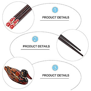 UPKOCH 1set Natural Bamboo Sticks Chopsticks Dishwasher Holder Sushi Gift Portable Classic Noodles with Home Wooden Wood Rests Chopstick Japanese for Chop Serving Style Camping Practical