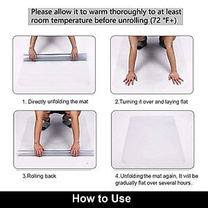 AiBOB Office Chair Mat for Hardwood Floors, 36'' X 48'' Heavy Duty Floor Mats for Computer Desk, Easy Glide for Chairs, Flat Without Curling