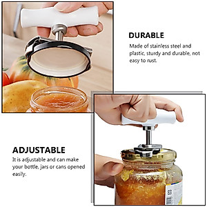 Cabilock 2pcs Bottle Opener Bottle Cap Opener Jar Lid Opener Jar Opener for Weak Hands Old Can Opener Mason Jars Openers Beer Can Opener Tin Openers Travel Glass Gift Stainless Steel White