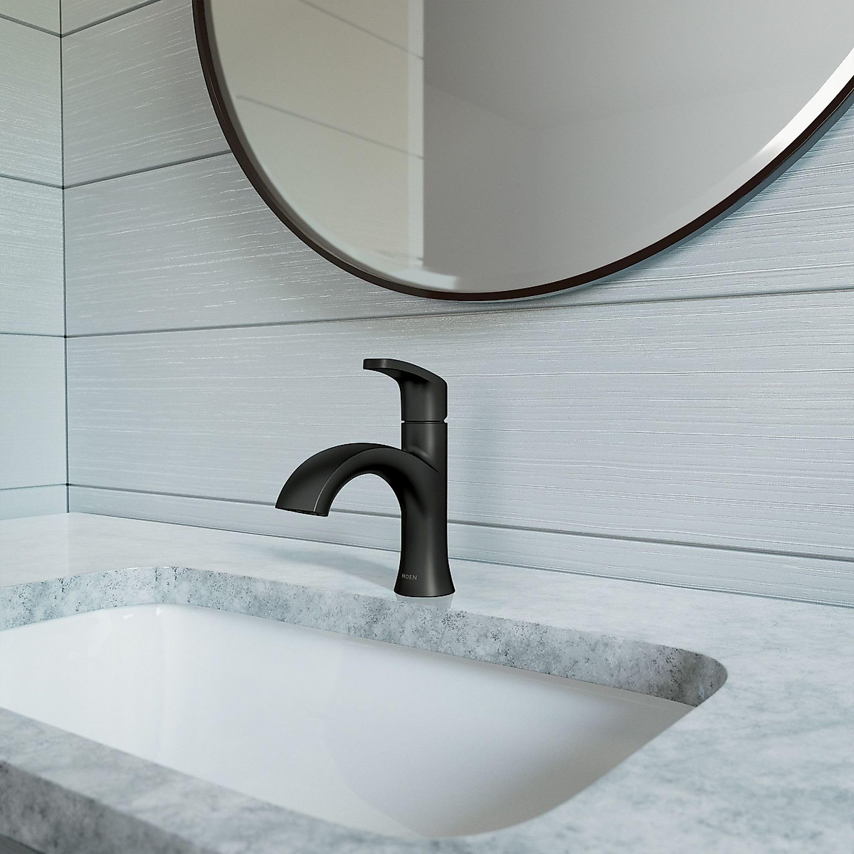 Moen Karis Black Matte One-Handle Single Hole Lavatory Faucet, 84346BL