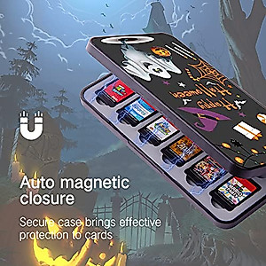 PERFECTSIGHT Cute Game Card Case for Nintendo Switch/Switch Lite/OLED, 24 Game Holder Cartridge Case for Game Cards and 24 SD Cards, Kawaii Portable Compact Storage Box (Halloween)