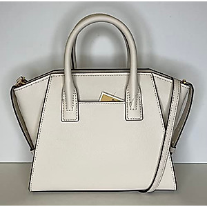 Michael Kors MICHAEL Michael Kors Avril Small Logo Top-Zip Satchel bundled with Trifold Wallet Purse Hook (Lt Cream)