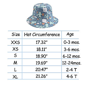 XIAOHAWANG Baby Boy Bucket Toddler Kids Sun Hat UPF 50+ Wide Brim Outdoor Beach Caps Play hat (Octopus, XS(3-6 Months))