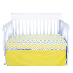 Pam Grace Creations 3 Piece Sunshine Yellow and Gray Chevron Crib Bedding Set