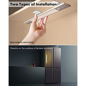 VIEYKEA Wireless Motion Sensor Under Cabinet Lighting with 3 Rechargeable Detachable Batteries, Kitchen Counter Light with Adjustable Color Temperature Dimmable Brightness for Closet(2 Pcs,13 in)