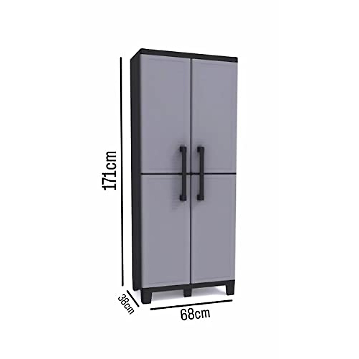 Keter Space Winner Resin Garage Storage Cabinet with Doors and Shelves - Perfect for Garage and Basement Organization