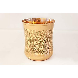 Alchemade 100% Pure Copper Mint Julep Tumbler Cups - 12 Oz Derby Cups With Etched Floral Design For Mint Juleps, Cocktails, Or Your Favorite Beverage - Keeps Drinks Colder, Longer