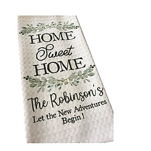 Personalized Name Home Sweet Home Waffle Towel