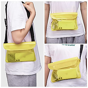 MILPROX Waterproof Phone Holder Pouch, [2 Pack] Universal Float Dry Bag，IPX8 Underwater Fanny Pack Phone Case with Neck Arm Waist Strap for All iPhone Galaxy Pixel Phone Up to 7.0" -Yellow