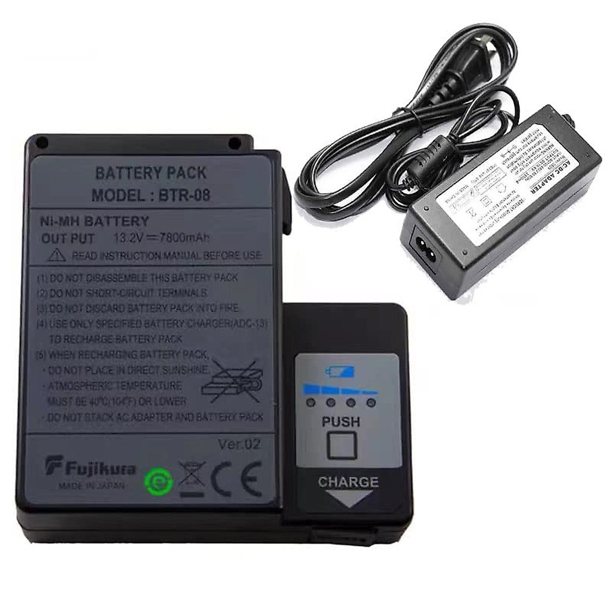 YYSHINE (1-Pack) 13.2V Ni-MH Rechargeable Battery Pack 7800mAh for BTR-08 Fujikura Fusion Splicer FSM-60S 18S 60R with Charger Equipment Battery