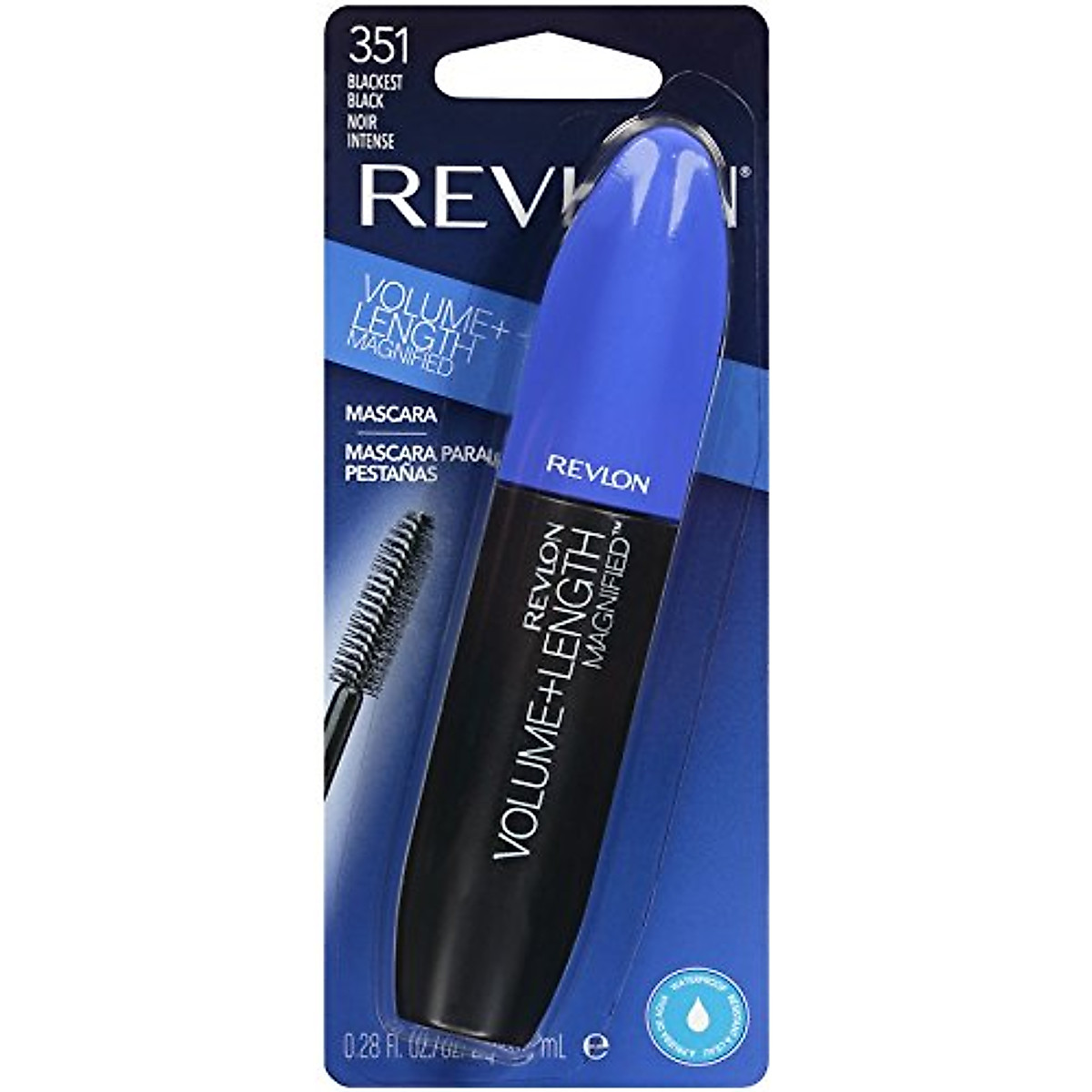 Revlon Volume + Length Magnified Mascara - Waterproof, Blackest Black, 0.28 fl oz