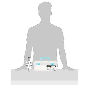 ArtBin 83805 Essentials Lift-Out Tray Box, Portable Art & Craft Organizer with Handle and Tray, Clear