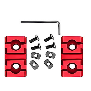 GOTICAL-Combo of 4-45 Degree Offset Mount, 5 Slot, 3 Slot Rail with Quick Detach QD S l i n g S w i v e l Mount Kit-Push Button in Durable Material in red (3, 5 Slots, & Attachment & Red Mounts .)
