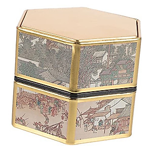 Didiseaon metal cookie tin snack container metal can with lid snacks container coffee bean jar loose leaf tea storage round tea tin tea bag holder teabags organizer tea and coffee organizer