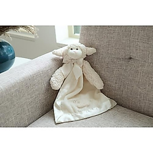 Bearington Baby Lamby Snuggler, 15 Inch White Lamb Plush Stuffed Animal Security Blanket Lovey for Babies, Baptism Gifts for Boys and Girls
