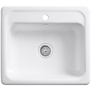Kohler K-5964-1-0 Mayfield Self-Rimming Kitchen Sink, White