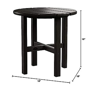 Trex Outdoor Furniture Cape Cod Round 18-Inch Side Table, Charcoal Black