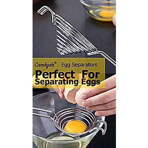 CAMKYDE Egg Separator Food Grade Stainless Steel Egg Yolk White Separation Tool （Red）