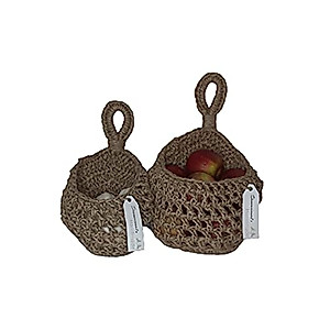 Teardrop Hanging Basket, made with jute twine, Handmade in US. (Small & Medium)