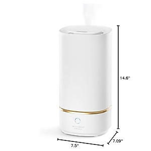 IRIS USA WOOZOO Ultrasonic Humidifier - Cool Mist 3L Water Tank, Bedroom Baby Nursery, Adjustable Mist Level, Night Light Function, Whisper Quiet, Runs up to 38 hours, Auto Shut Off