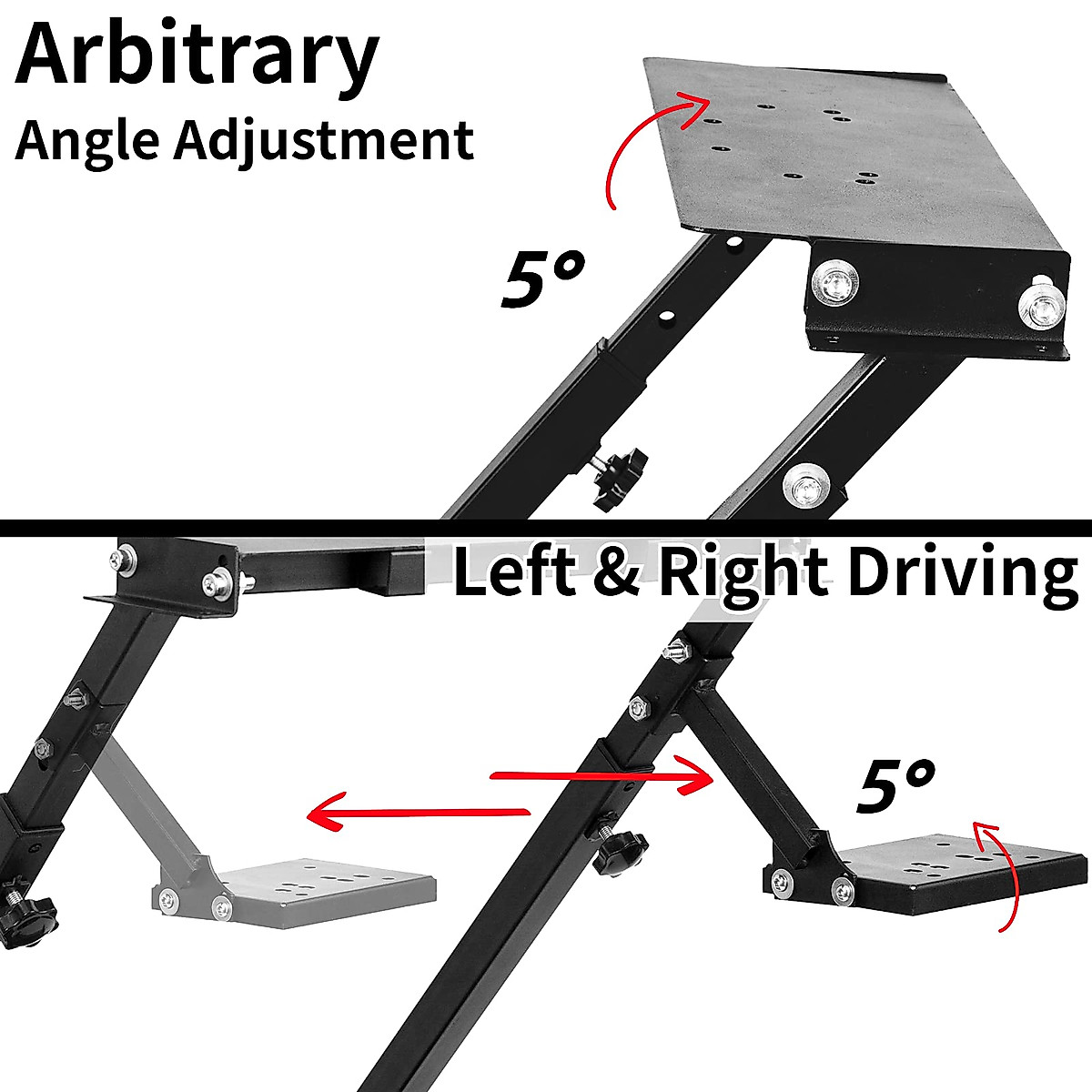 Minneer Racing Steering Simulator Cockpit Red with TV Bracket Mounting Holes Racing Wheel Stand/Fits Logitech G25, G27, G29/ Compatible with Playstation, PC Platforms with Capacity 220LBS