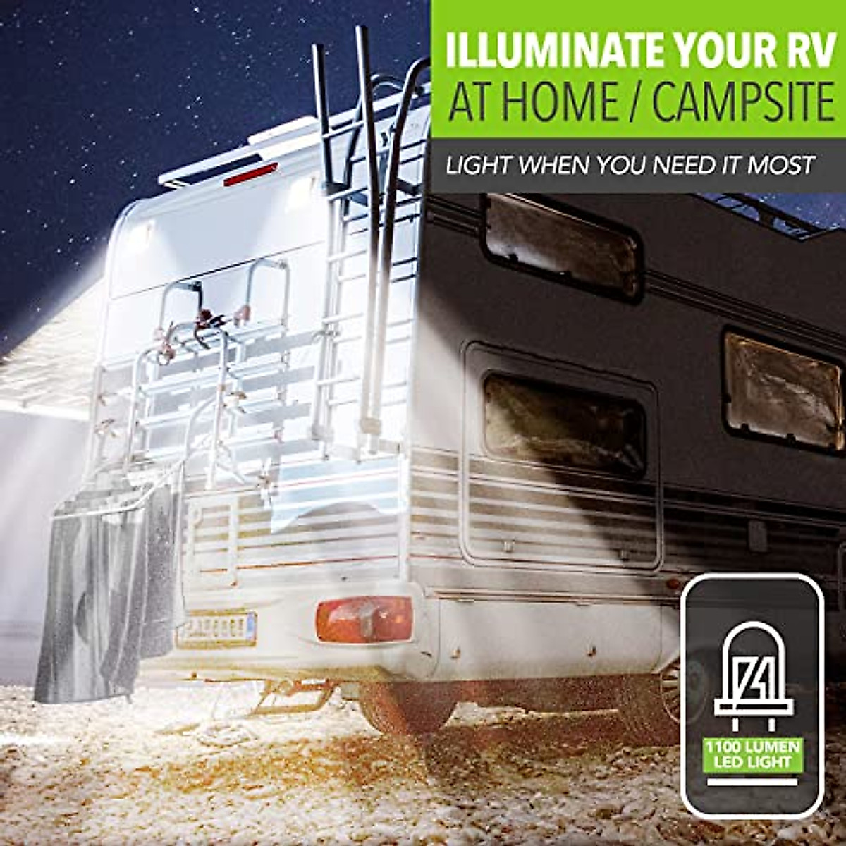 Leisure LED RV Exterior Surface Mount Flood Porch Utility Light - White 12v 1100 Lumen Lighting Fixture Replacement Lighting for Weekend Warrior RVs, Trailers, Campers, 5th Wheels (White)