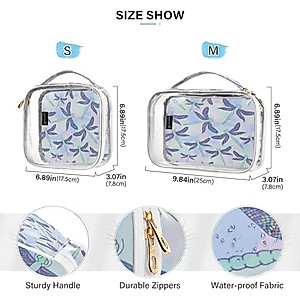 senya Clear Toiletry Bag,Travel Makeup Cosmetic Bag Carry on Airport Airline Compliant Bag Purple Dragonfly for Women Men