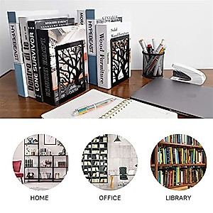 Wonzonewd File Sorters 2 Pairs of Book Ends, Book Shelf Spine, Book Shelf Book Shelf, Decorative Book End, Metal Book End, Non-Slip Book End