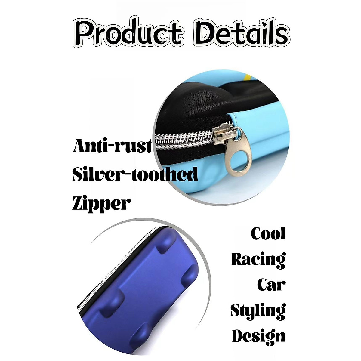 XZR Cool Pen Case Box Bag Stocking Stuffers Large Capacity Organizer Cool Supercar Race Car Pencil Bag Storage Box EVA Material Nice Gift (Red)