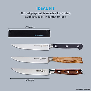 Messermeister 6-Piece Steak Knife Edge-Guard, Black - Fashionable & Functional Knife Protector for Steak Knives - 2 Blade Entry Notches - Includes 6 Steak Knife Edge Guards